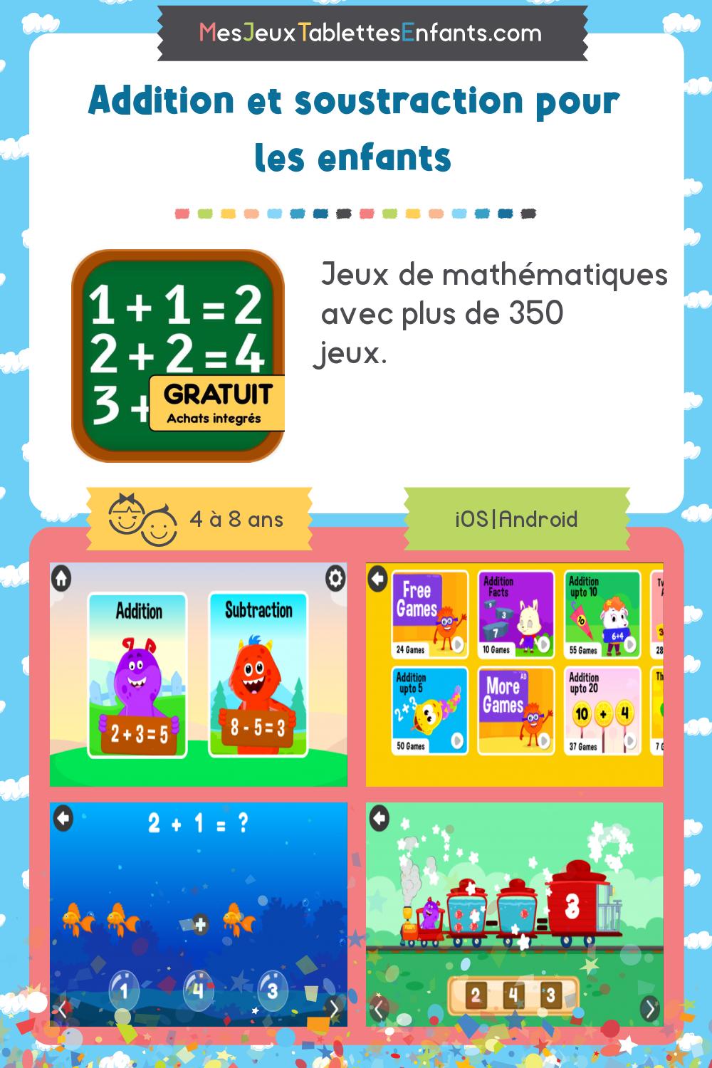 Addition et soustraction pour les enfants sur iphone et android - Jeux ...