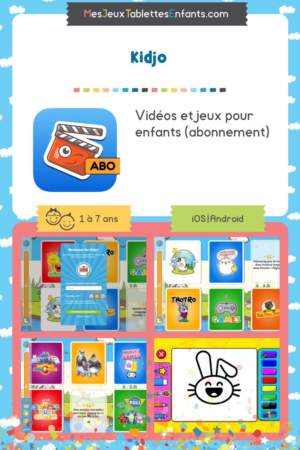 Kidjo sur iphone et android - Jeux et applications éducatives