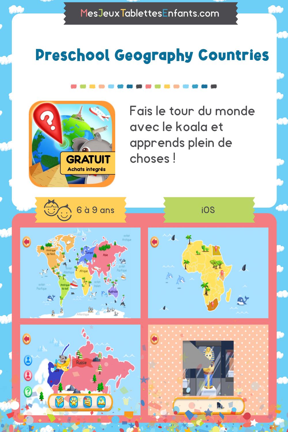 Preschool Geography Countries sur iphone - Jeux et applications éducatives