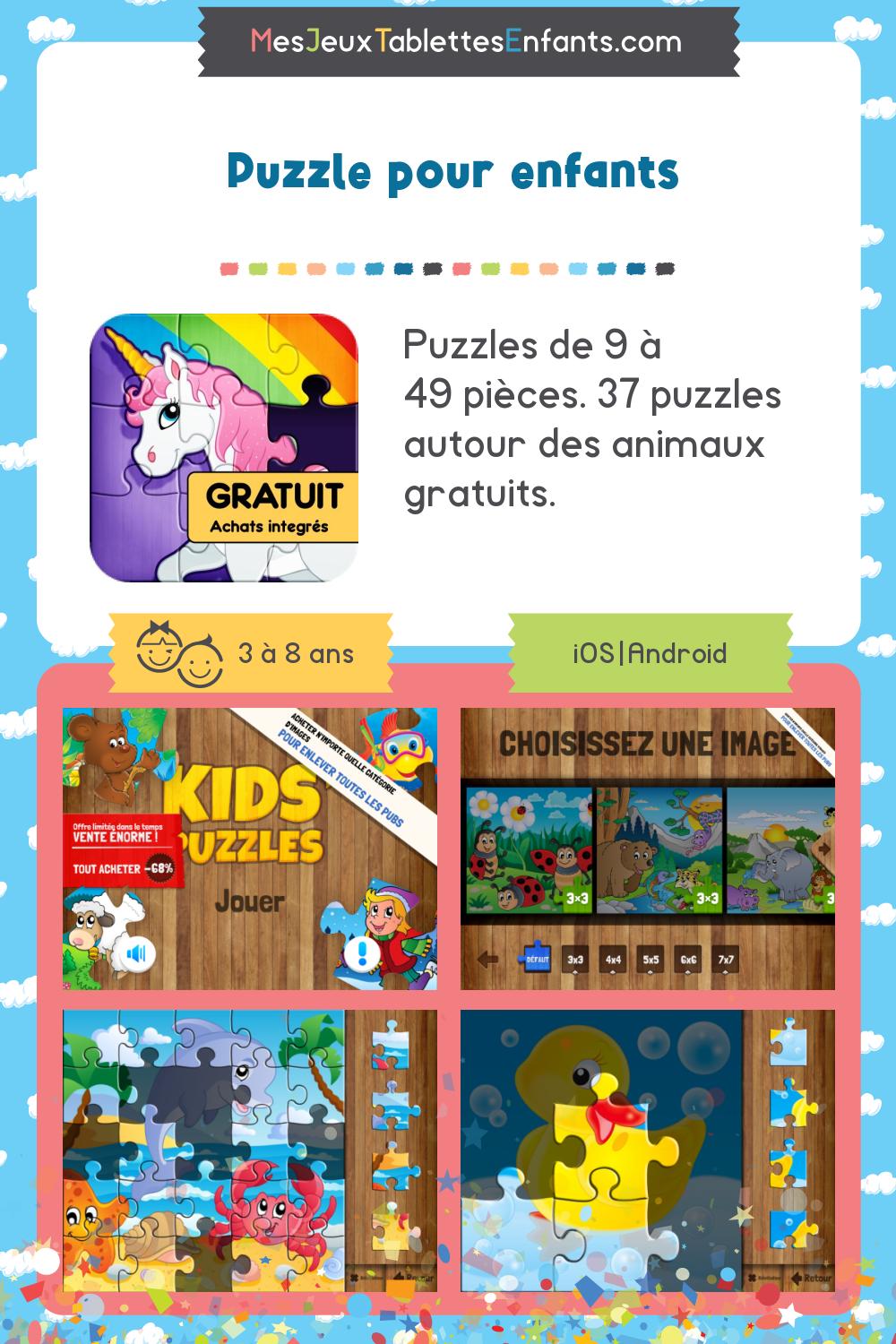 Puzzle pour enfants sur iphone et android - Jeux et applications éducatives
