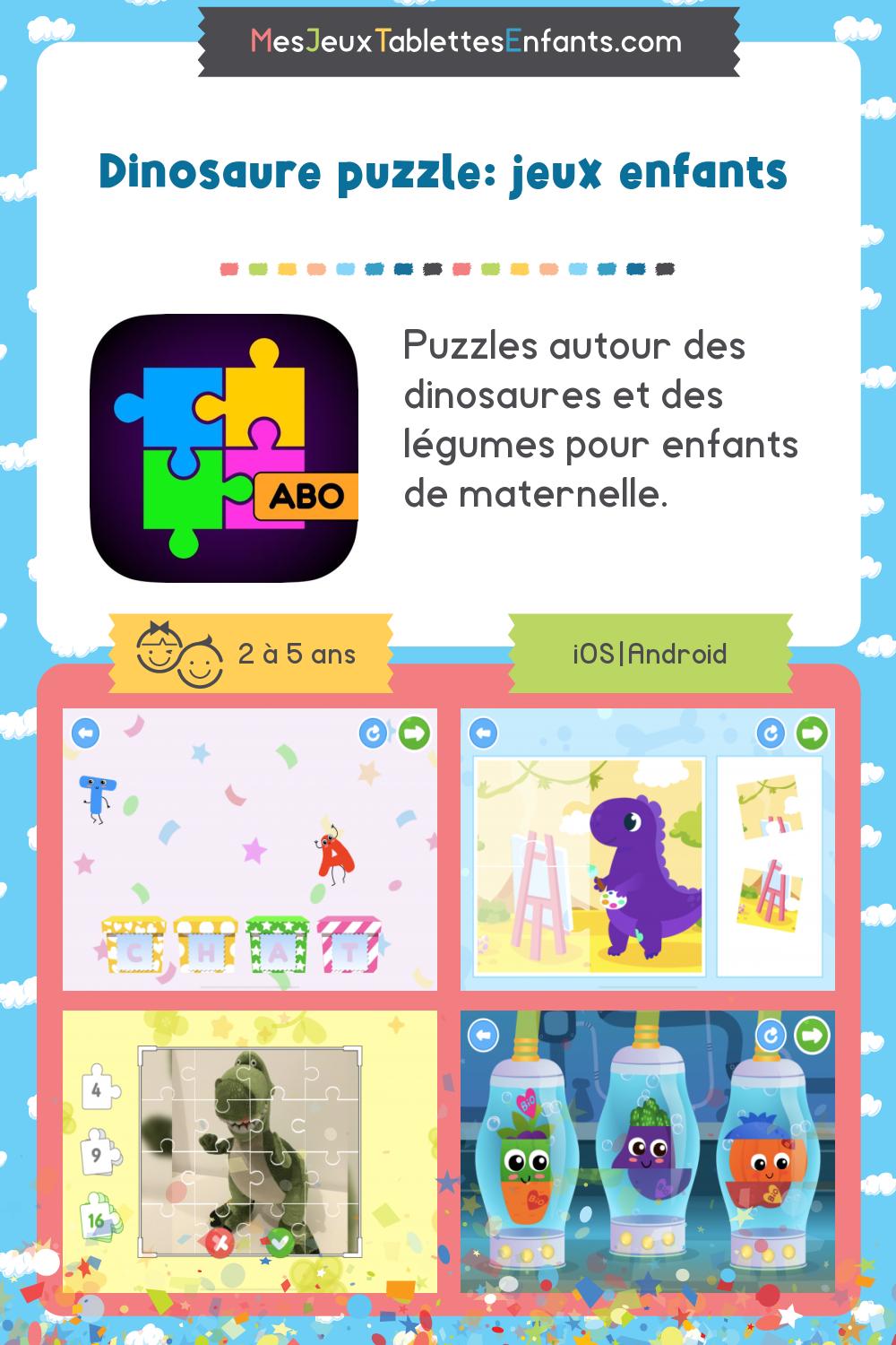 Dinosaure puzzle: jeux enfants sur iphone et android - Jeux et applications éducatives