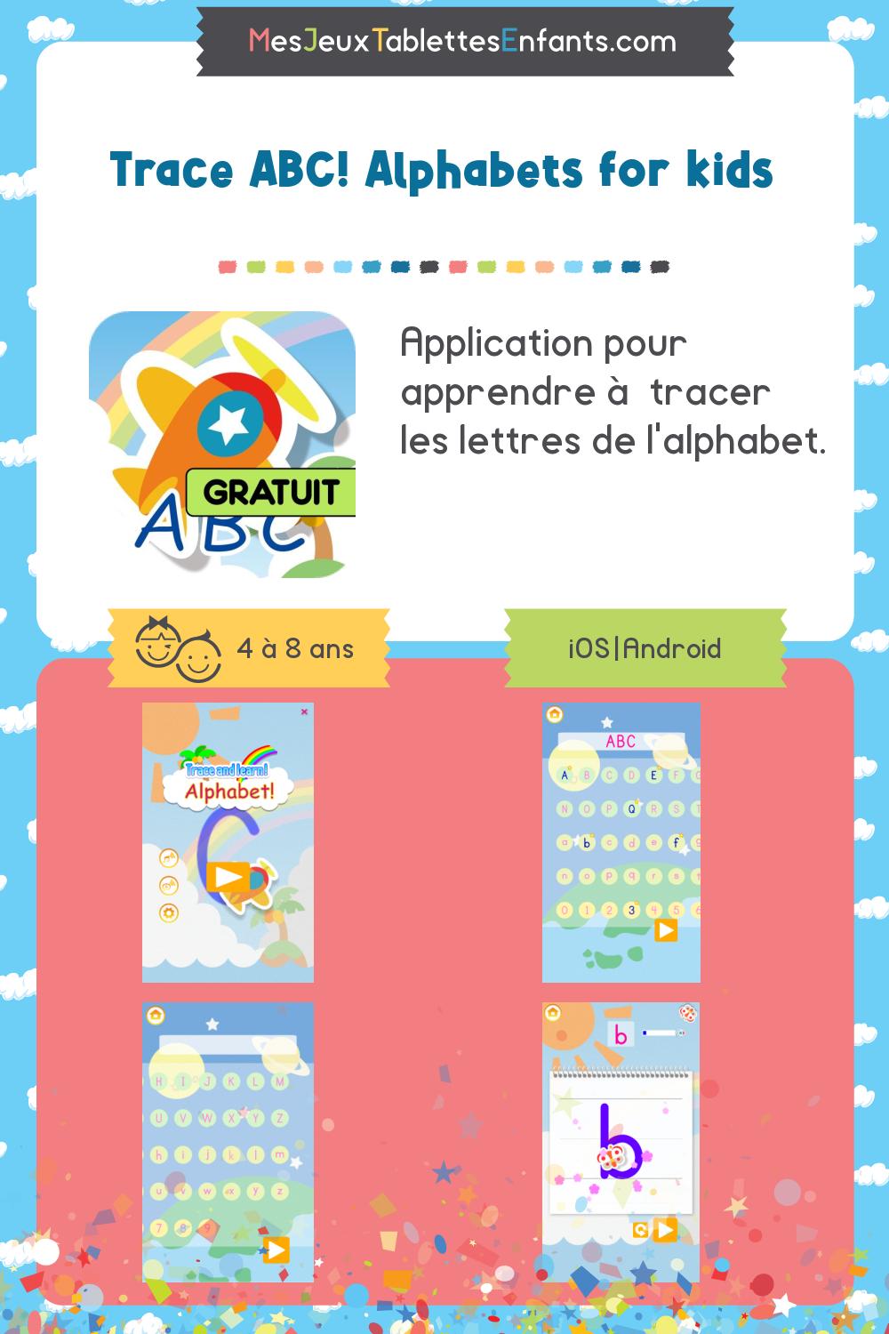 Trace ABC! Alphabets for kids sur iphone et android - Jeux et applications éducatives
