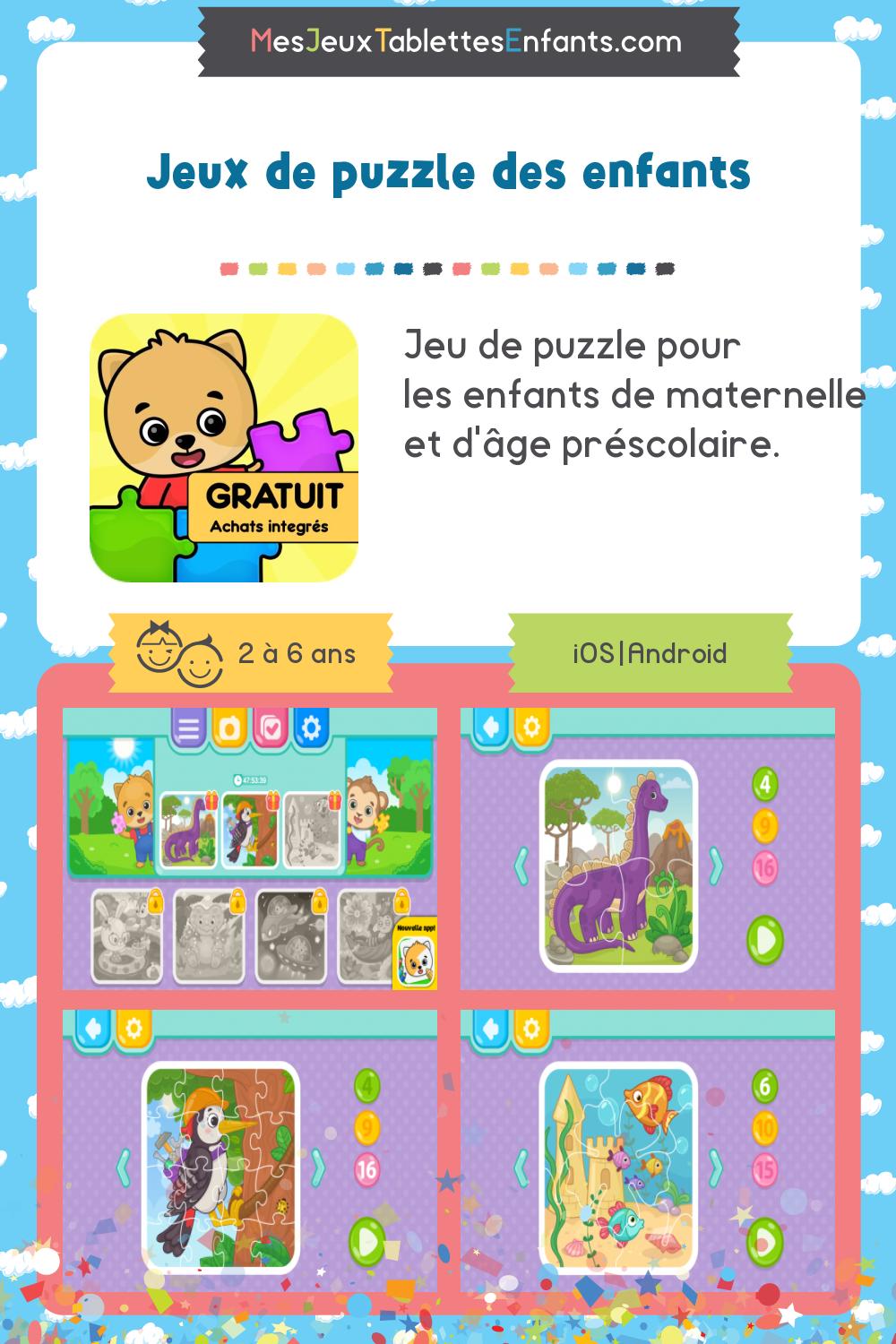 Jeux de puzzle des enfants sur iphone et android - Jeux et applications éducatives