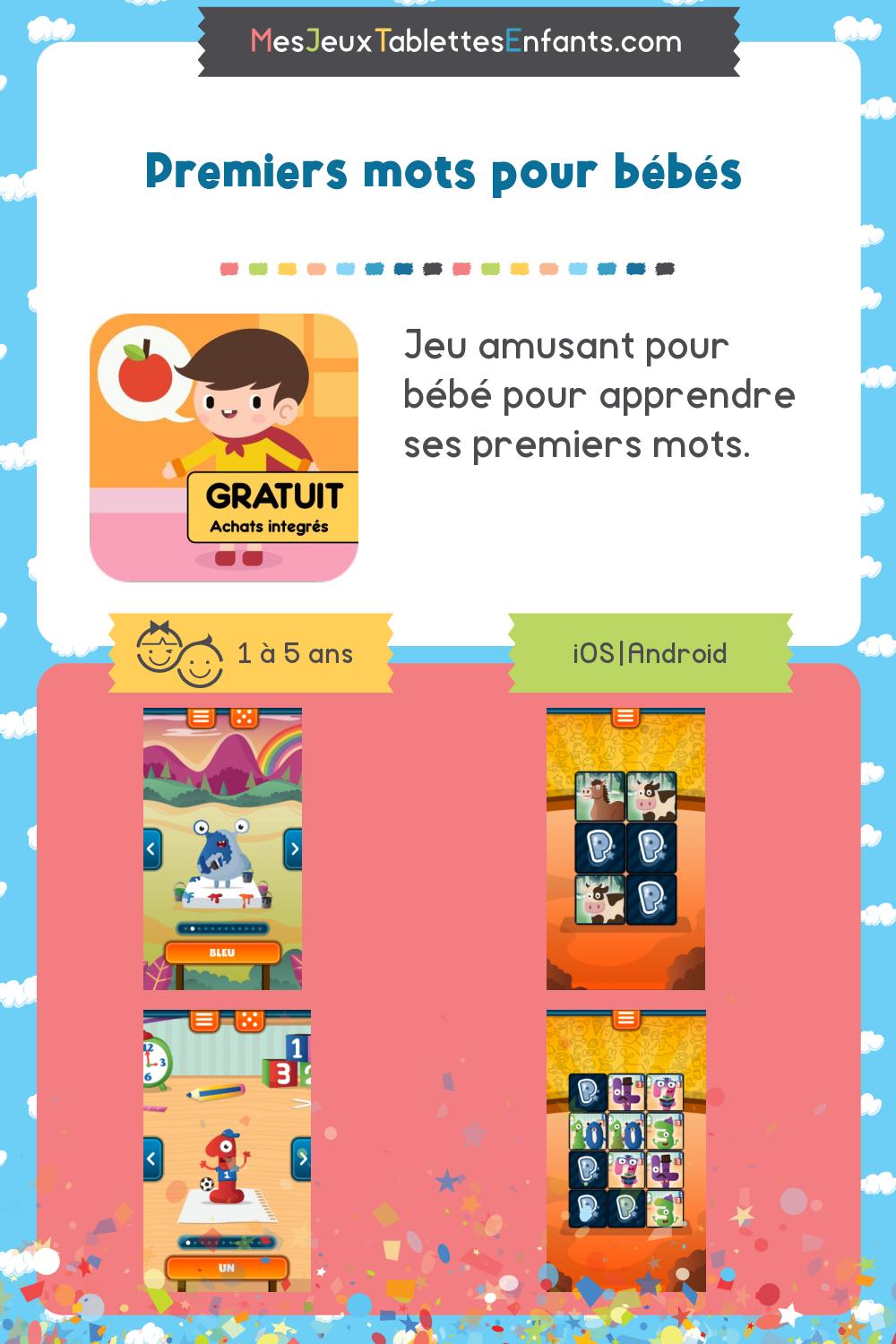 Premiers mots pour bébés sur iphone et android - Jeux et applications éducatives