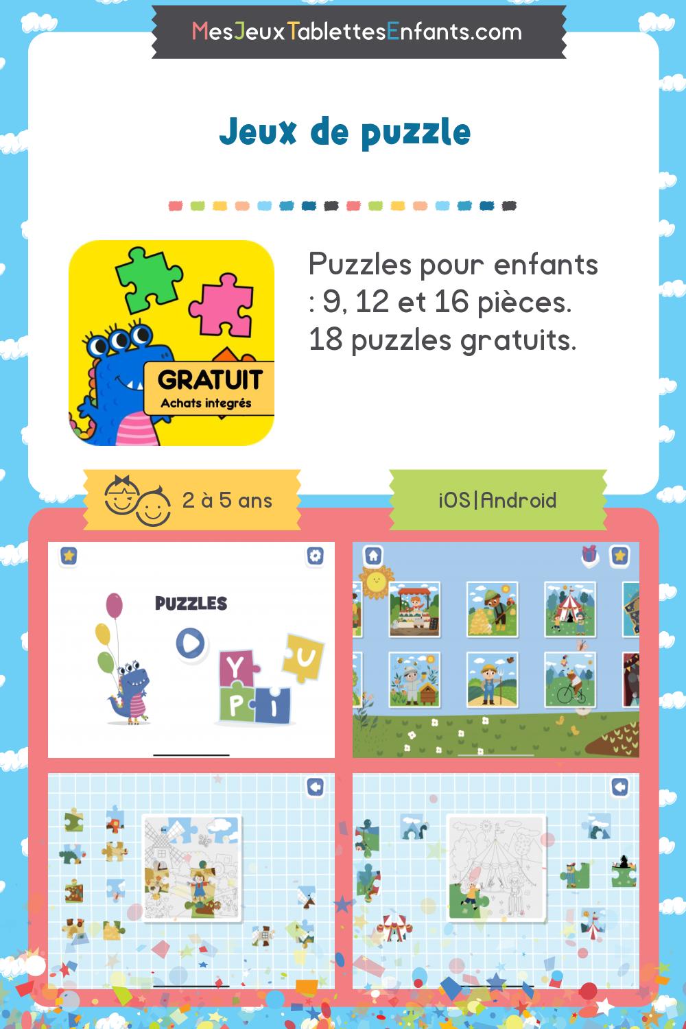 Jeux de puzzle sur iphone et android - Jeux et applications éducatives