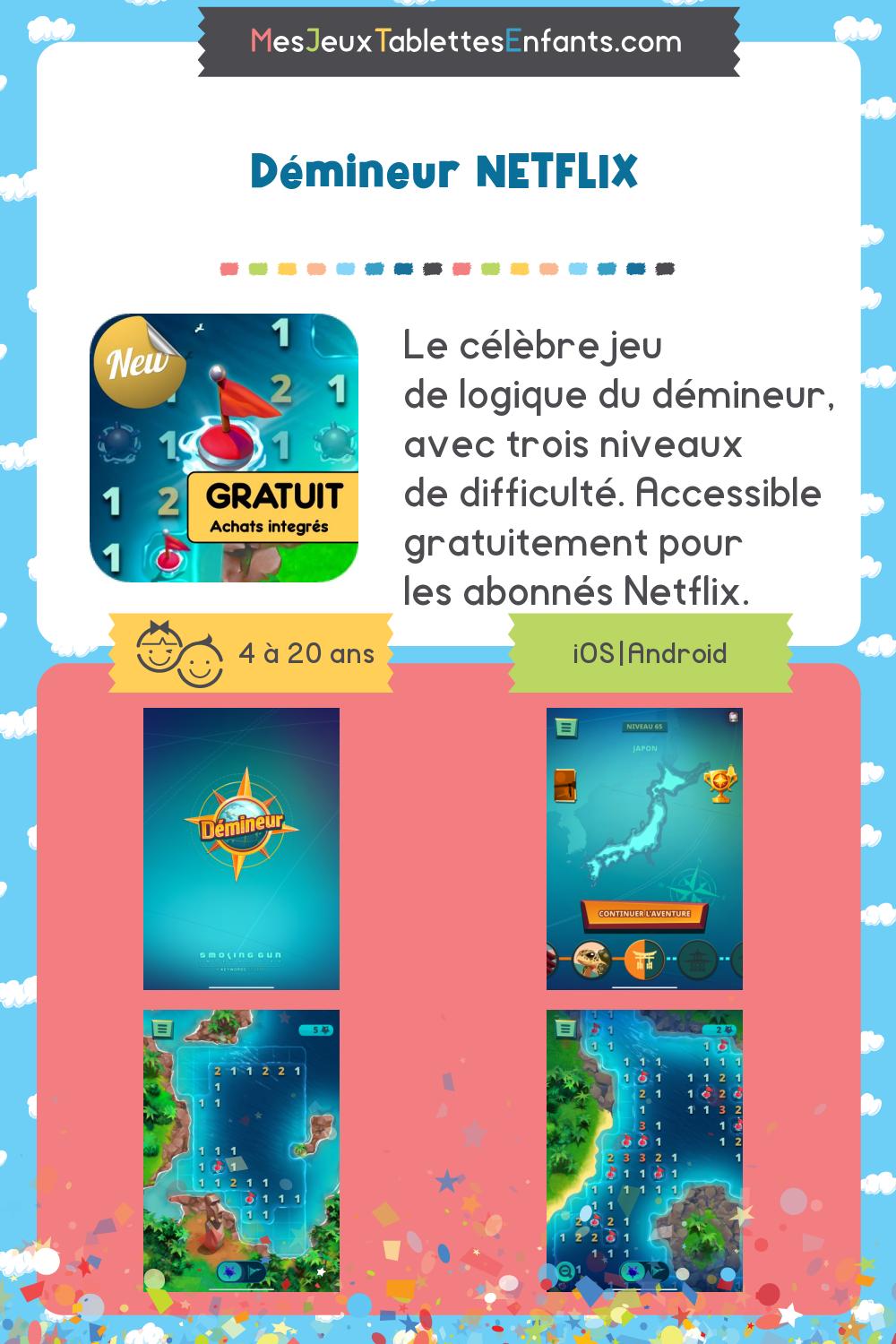 Démineur NETFLIX sur iphone et android - Jeux et applications éducatives