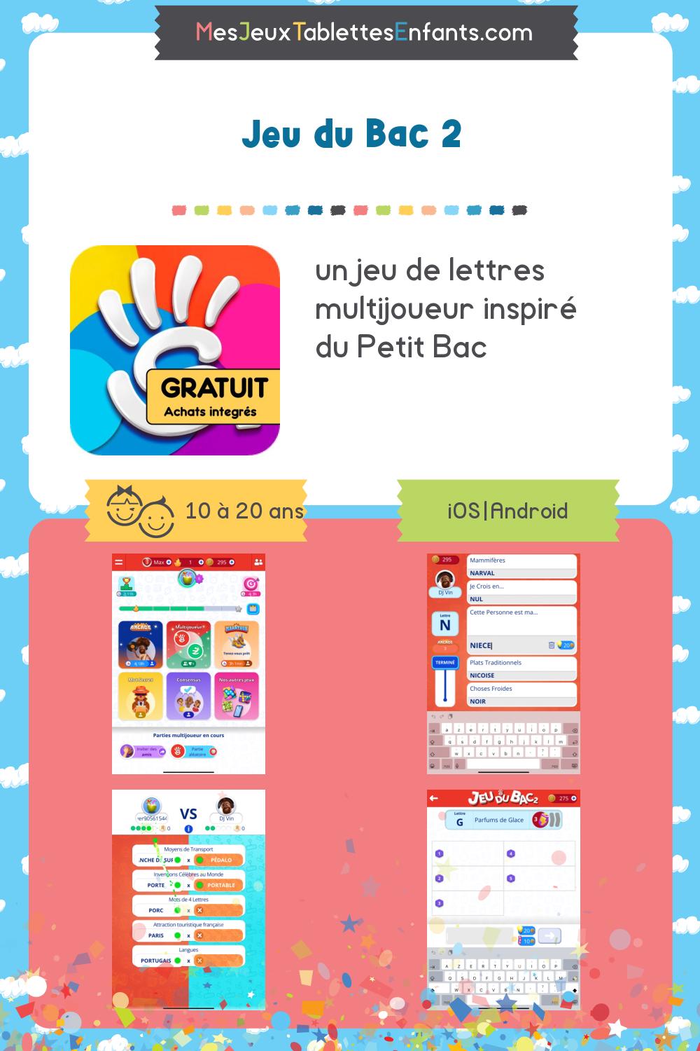 Jeu du Bac 2 sur iphone et android - Jeux et applications éducatives