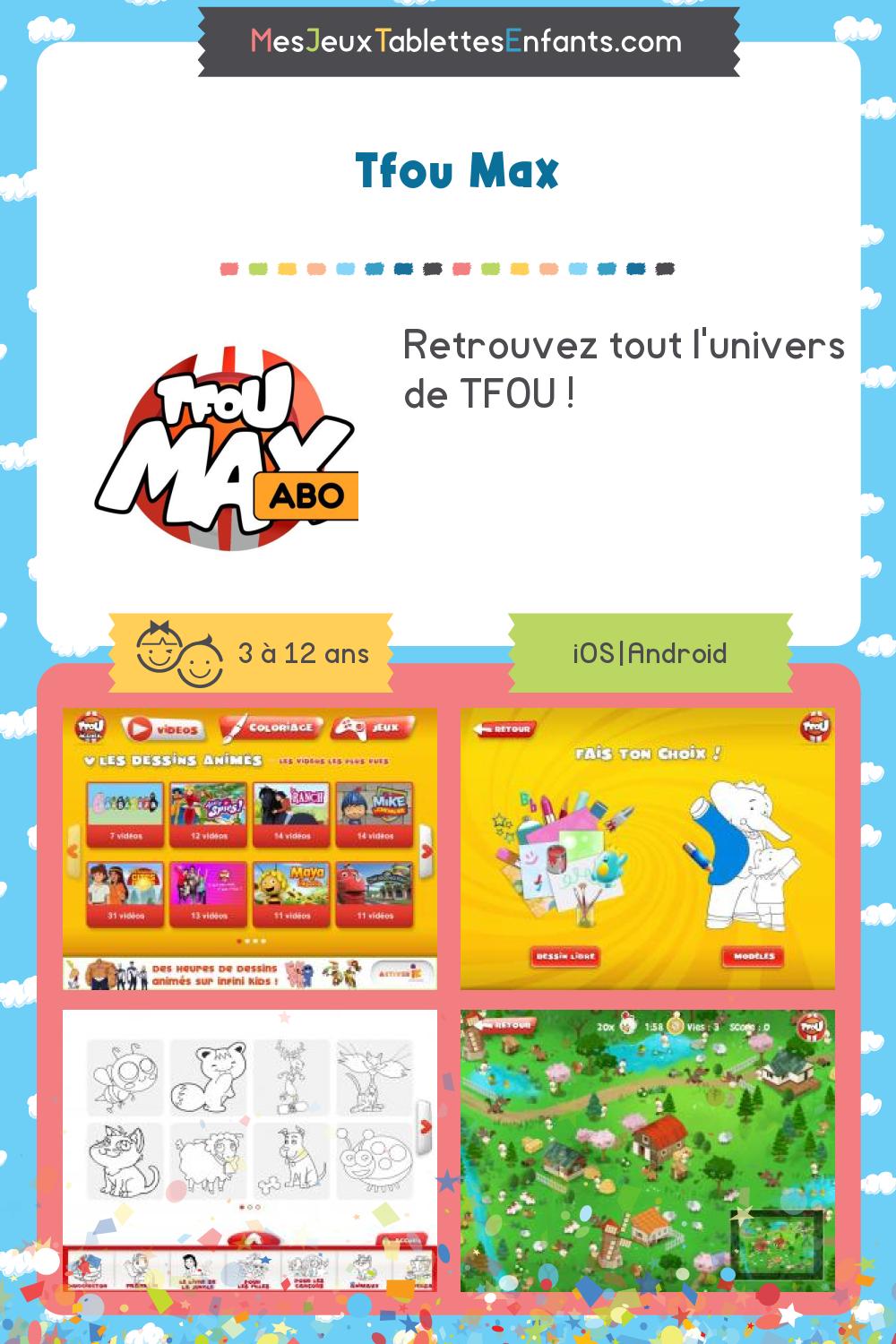 Tfou Max sur iphone et android - Jeux et applications éducatives