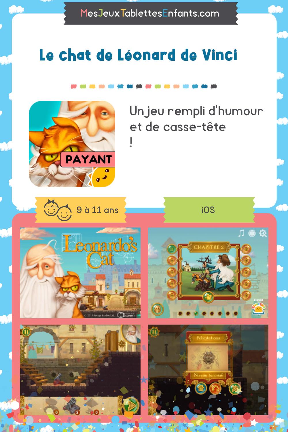 Le chat de Léonard de Vinci sur iphone - Jeux et applications éducatives