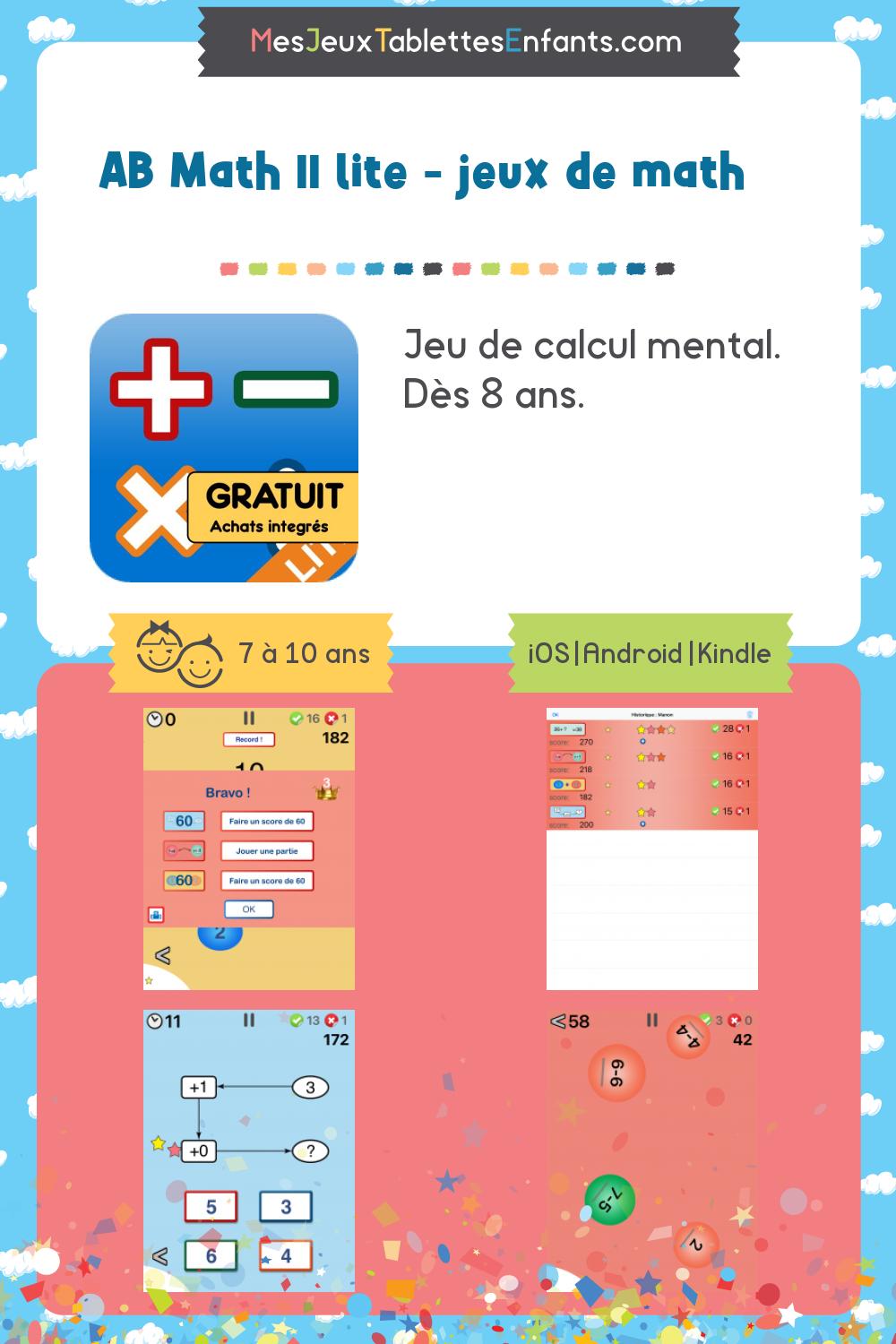 AB Math II lite - jeux de math sur iphone, android - Jeux et ...