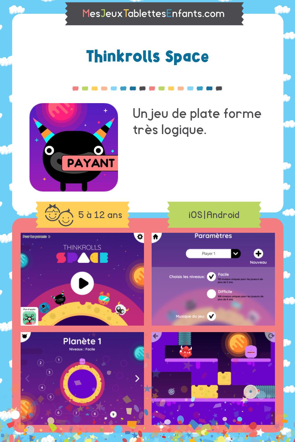 Thinkrolls Space sur iphone et android - Jeux et applications éducatives