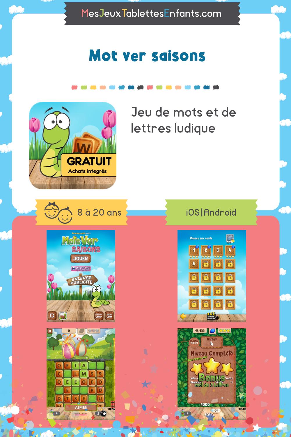 Mot ver saisons sur iphone et android - Jeux et applications éducatives