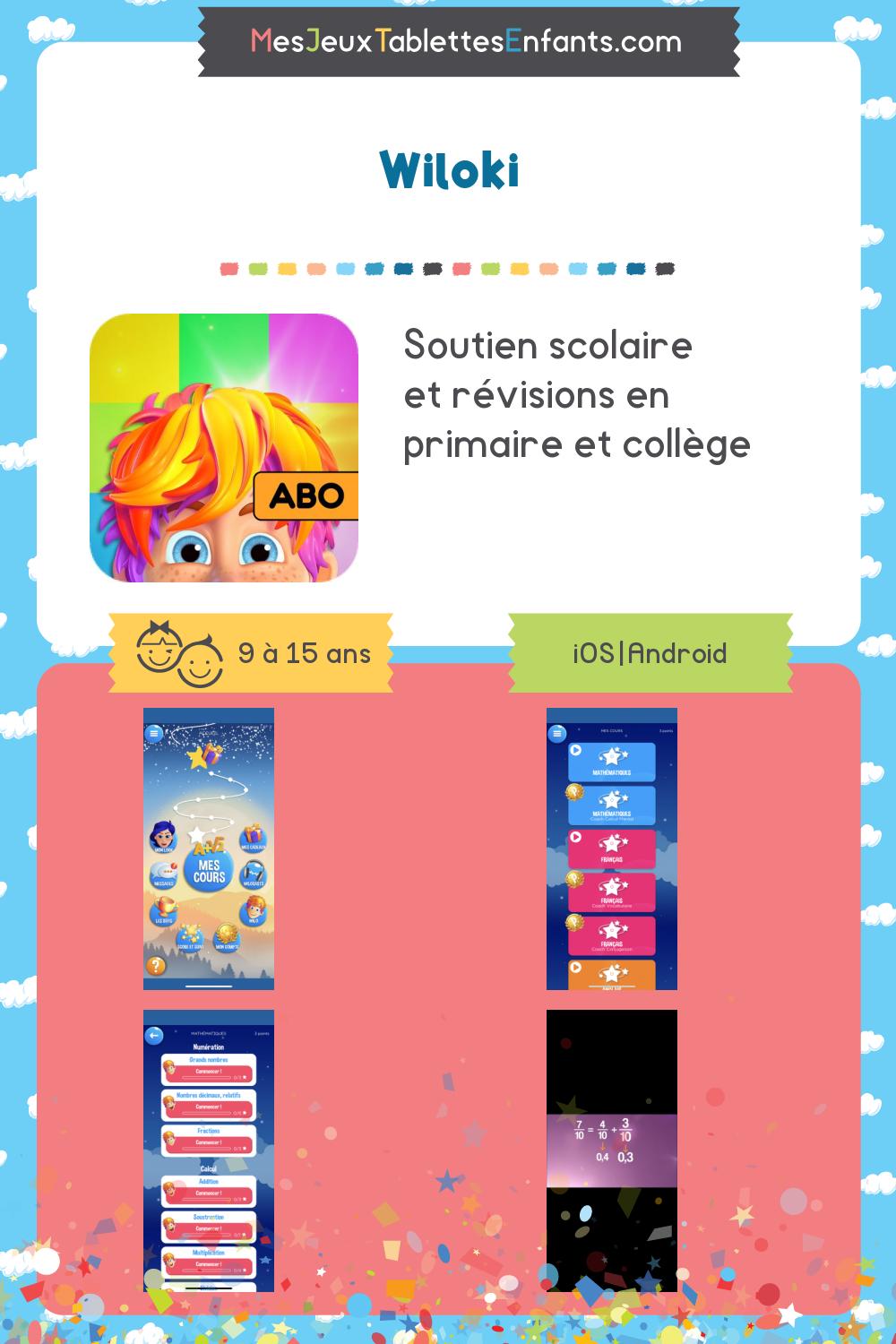 Wiloki sur iphone et android - Jeux et applications éducatives