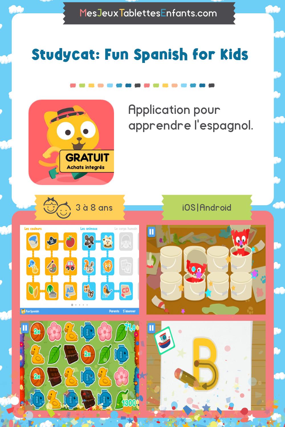 Studycat: Fun Spanish for Kids sur iphone et android - Jeux et ...