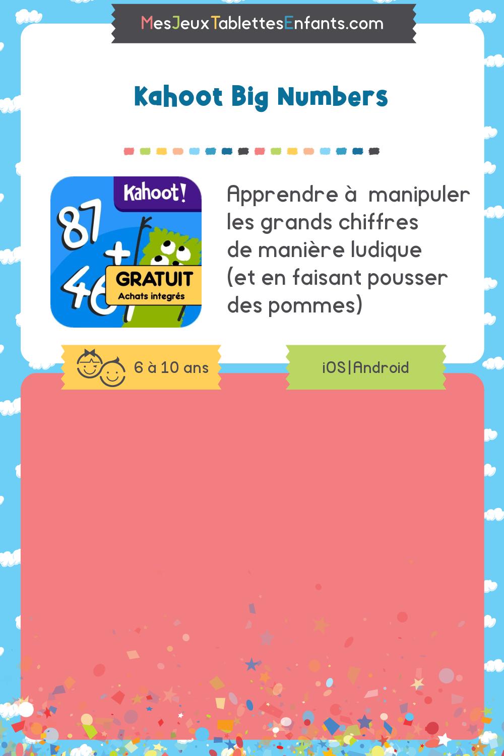 Kahoot Big Numbers sur iphone et android - Jeux et applications éducatives