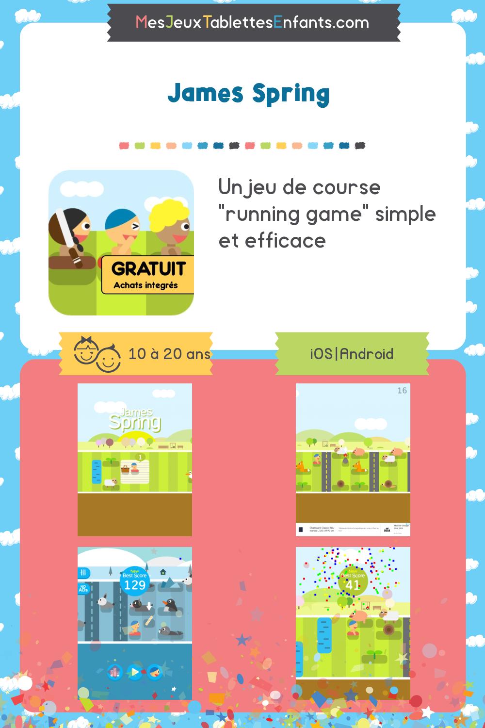 James Spring sur iphone et android - Jeux et applications éducatives