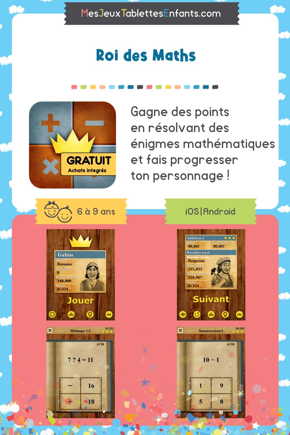 Roi des Maths sur iphone et android - Jeux et applications éducatives