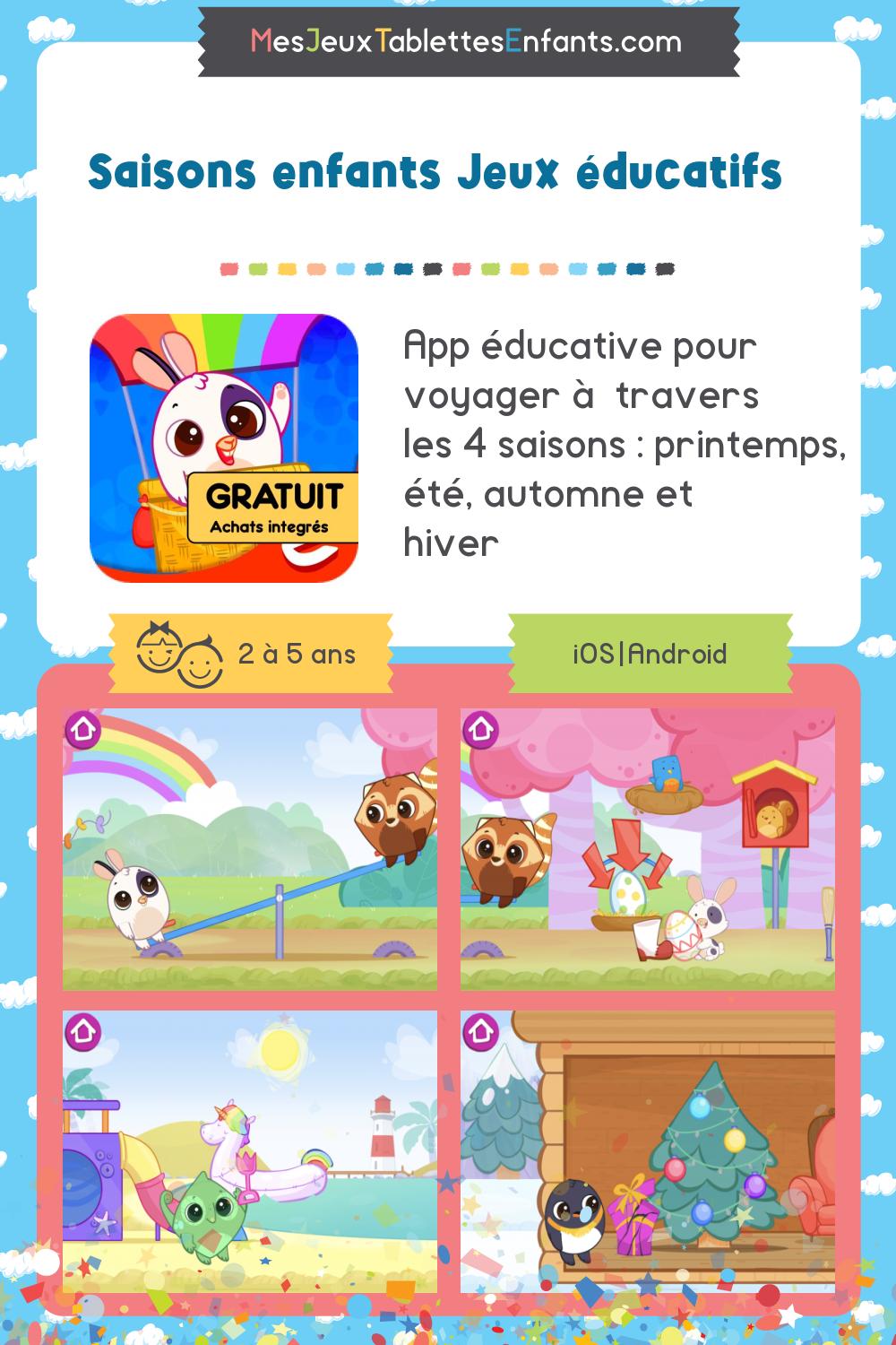 Saisons enfants Jeux éducatifs sur iphone et android - Jeux et applications éducatives