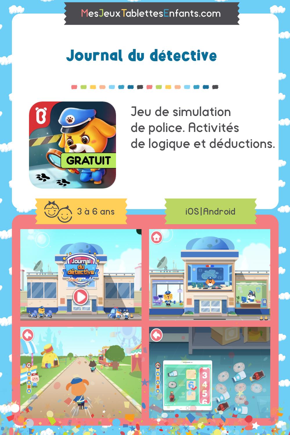 Journal du détective sur iphone et android - Jeux et applications éducatives