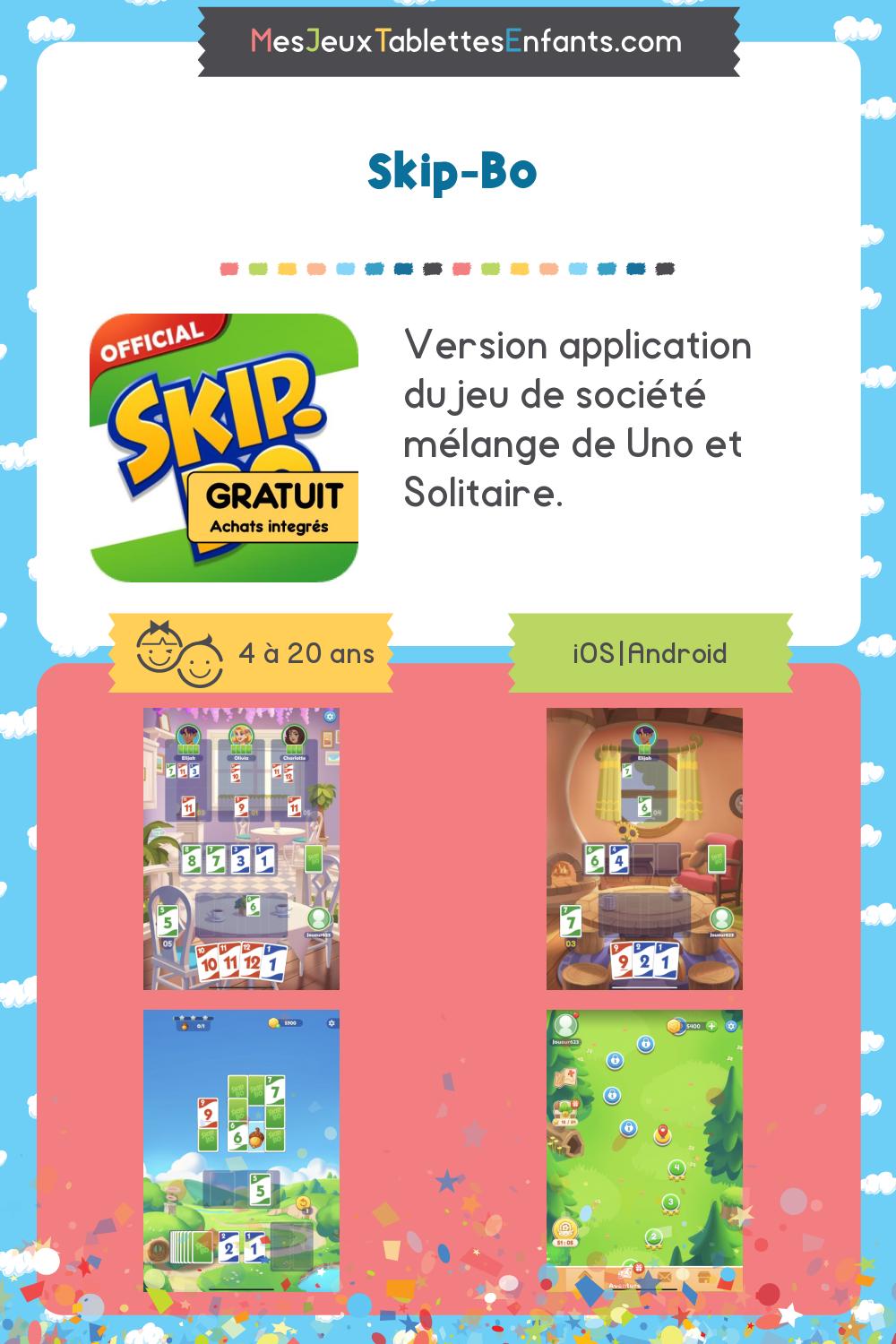 Skip-Bo sur iphone et android - Jeux et applications éducatives