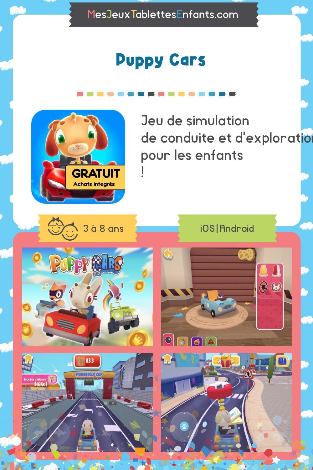 Puppy Cars sur iphone et android - Jeux et applications éducatives