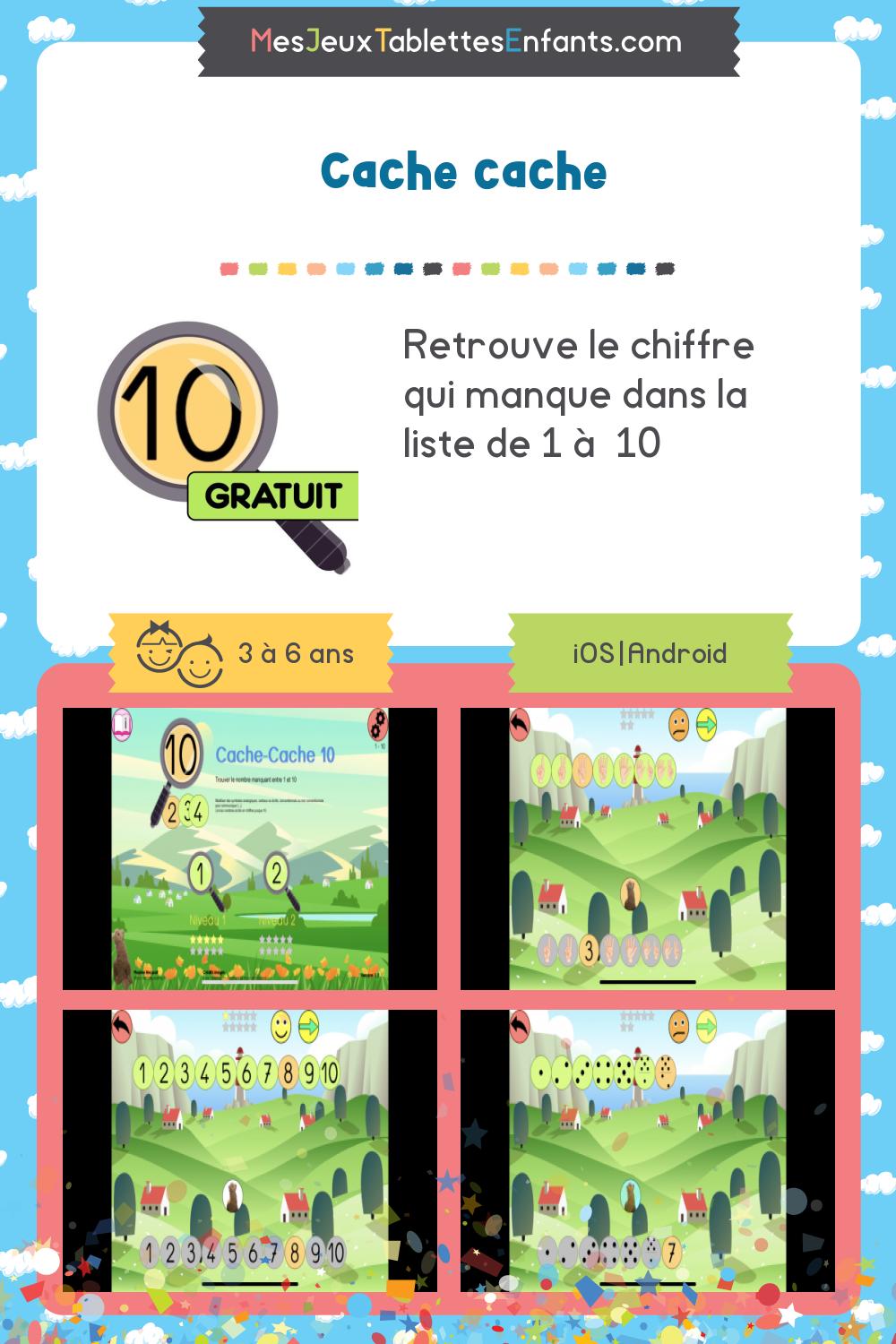 Cache cache sur iphone et android - Jeux et applications éducatives