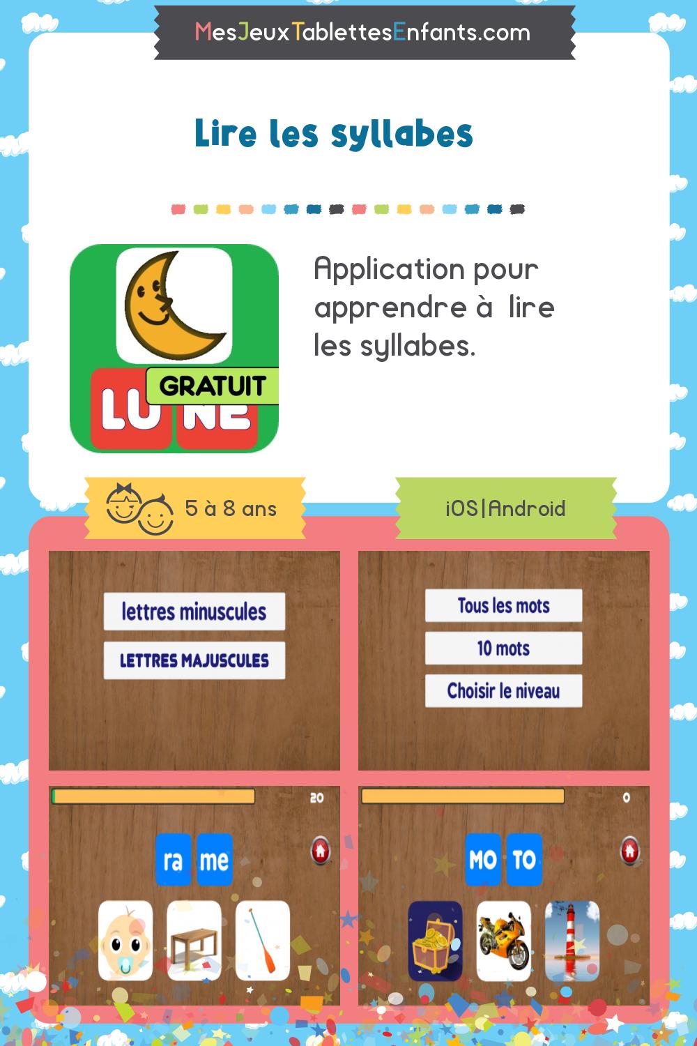 Lire les syllabes sur iphone et android - Jeux et applications éducatives