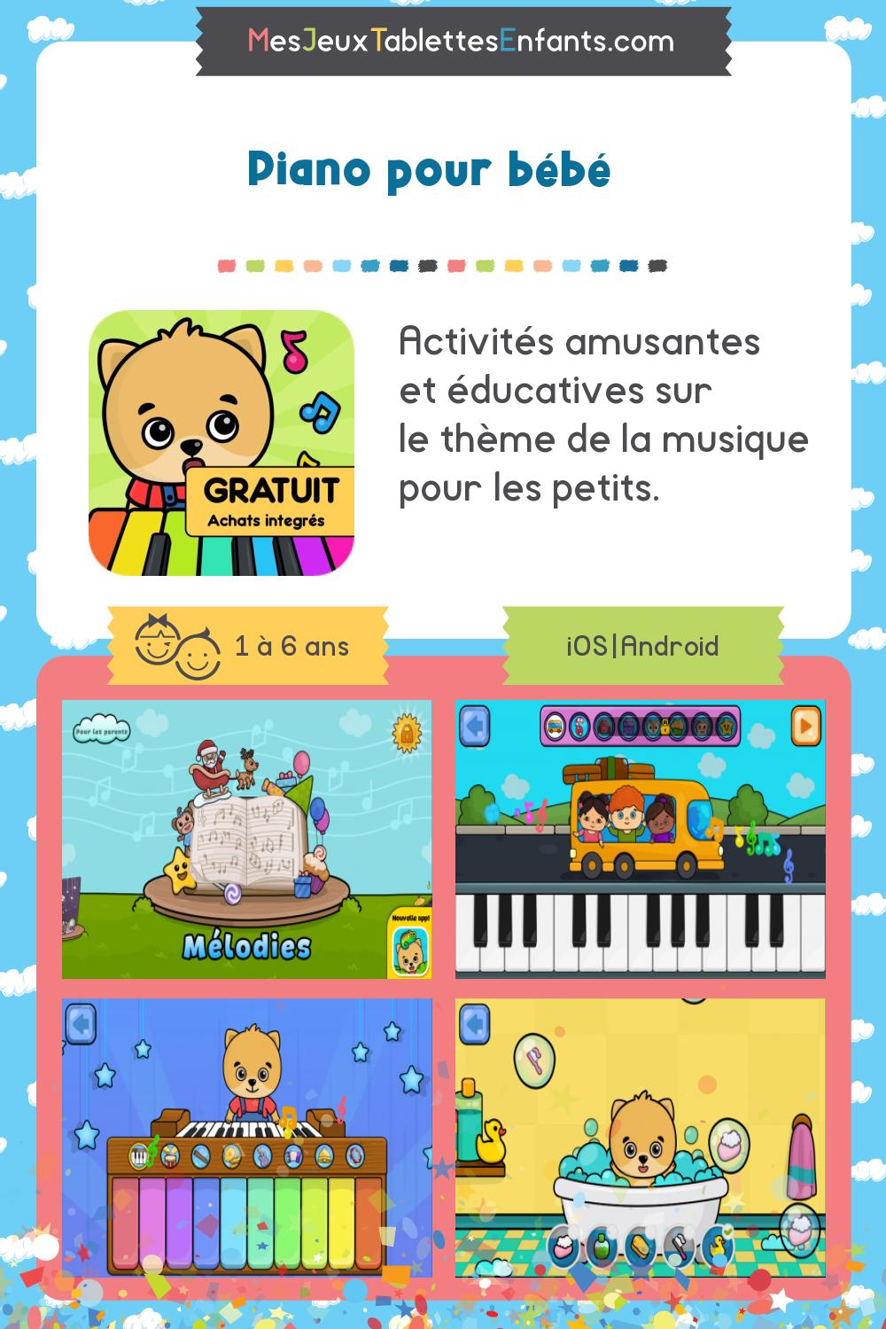 Piano pour bébé sur iphone et android - Jeux et applications éducatives