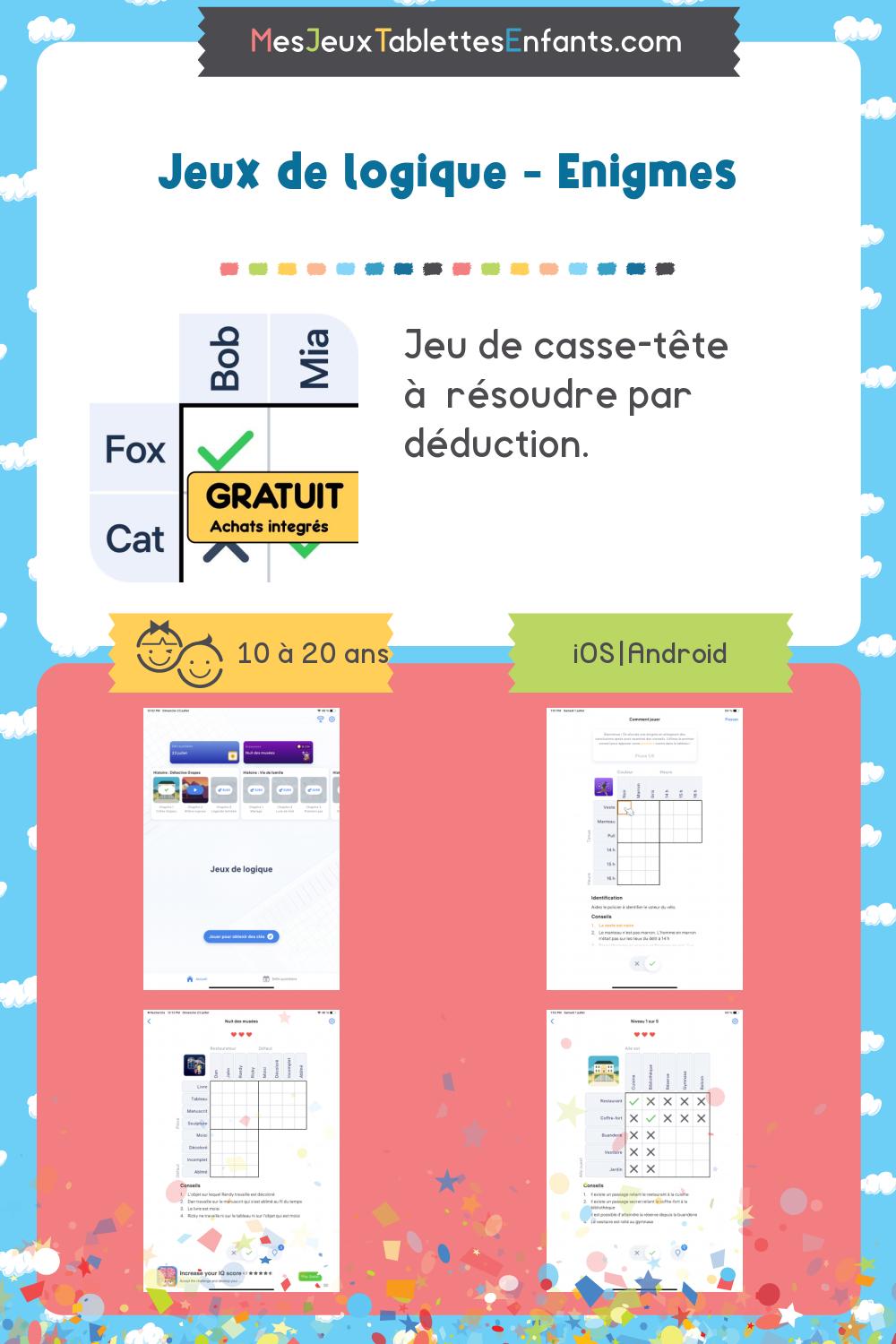 Jeux de logique - Enigmes sur iphone et android - Jeux et applications ...